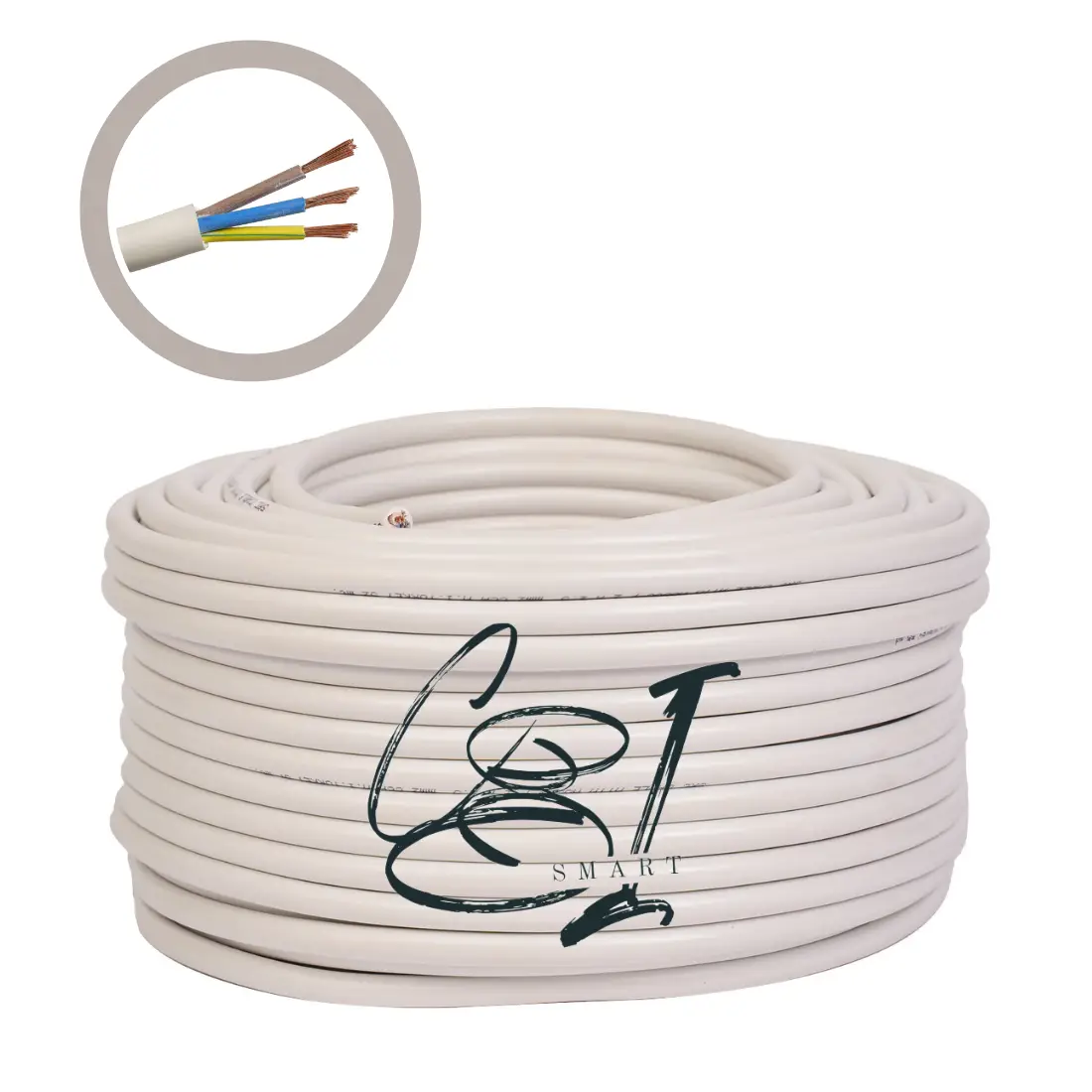 558.00 lei » Cablu electric 3x6 mm², 100 m, alb, MYYM / H05VV-F - COBI ...